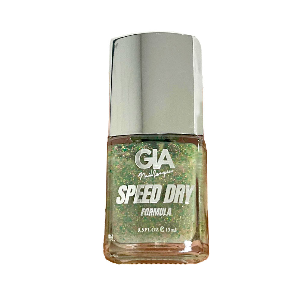 GIA Nail Polish Speed Dry Formula Mix4 023 Shimmer Green 15ml ...