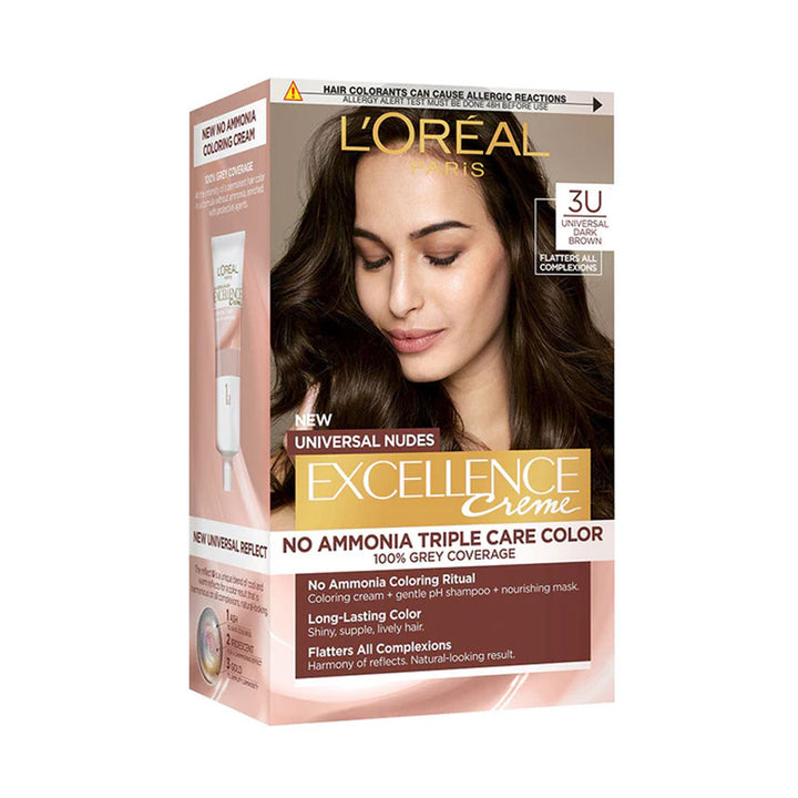 L'Oreal Excellence Crème Triple Care Colour 3U Universal Dark Brown ...
