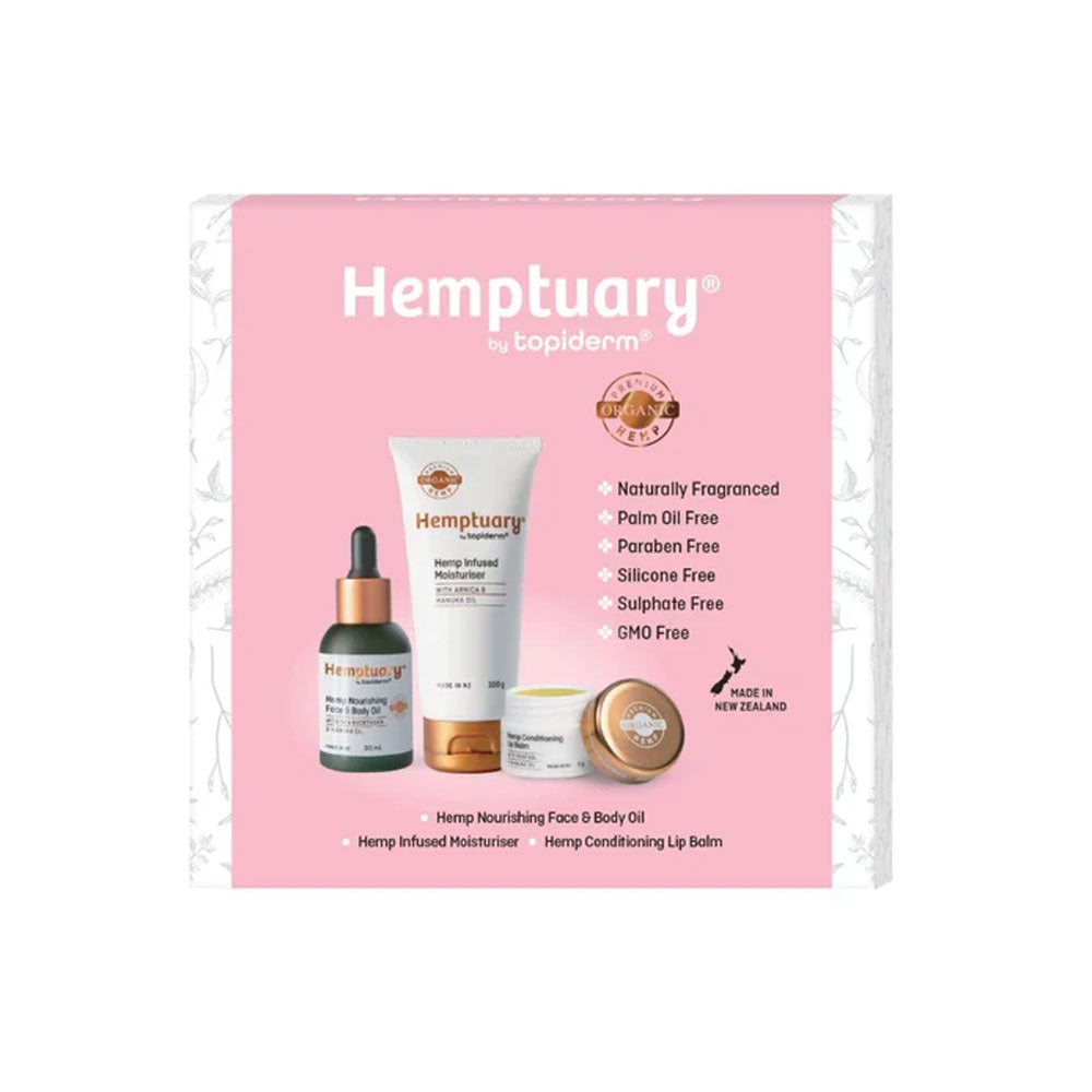 Hemptuary 3pc Gift Pack (Oil, Lip Balm & Moisturiser) - Short Dated ...