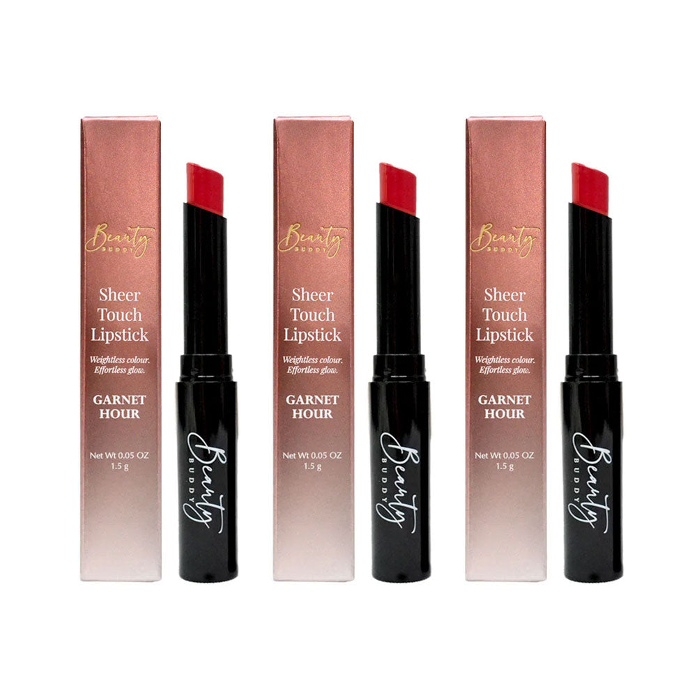 3x Beauty Buddy Sheer Touch Lipstick Garnet Hour 1.5g – Cosmetic Capital