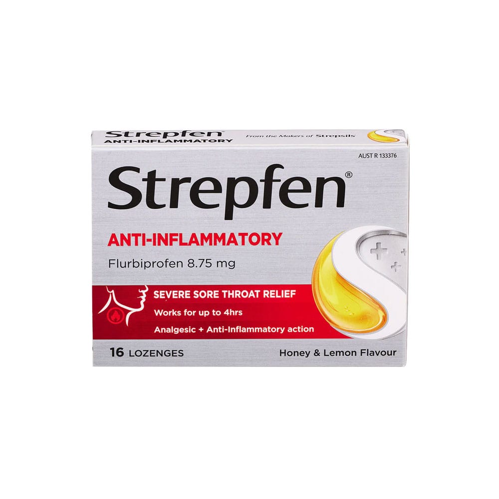 Strepfen Lozenges Severe Sore Throat Relief Anti-Inflammatory Honey ...