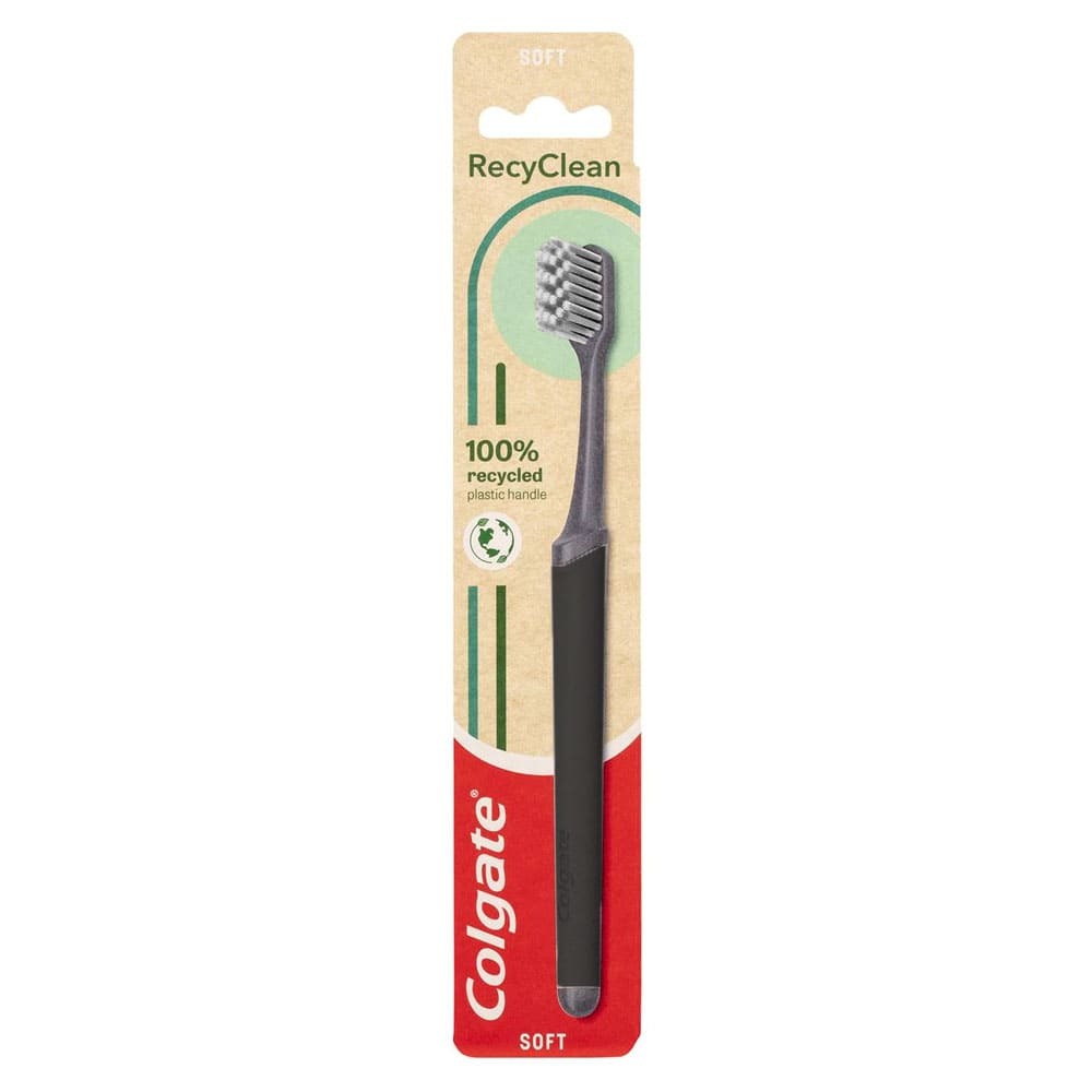 Colgate Toothbrush 100% Recycled Food Grade Plastic Handle Soft 1pk ...